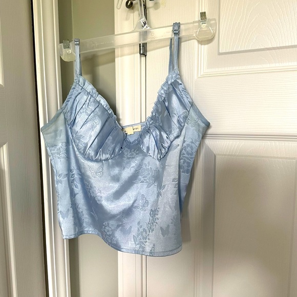 PacSun | Tops | Light Blue Detailed Crop Top | Poshmark